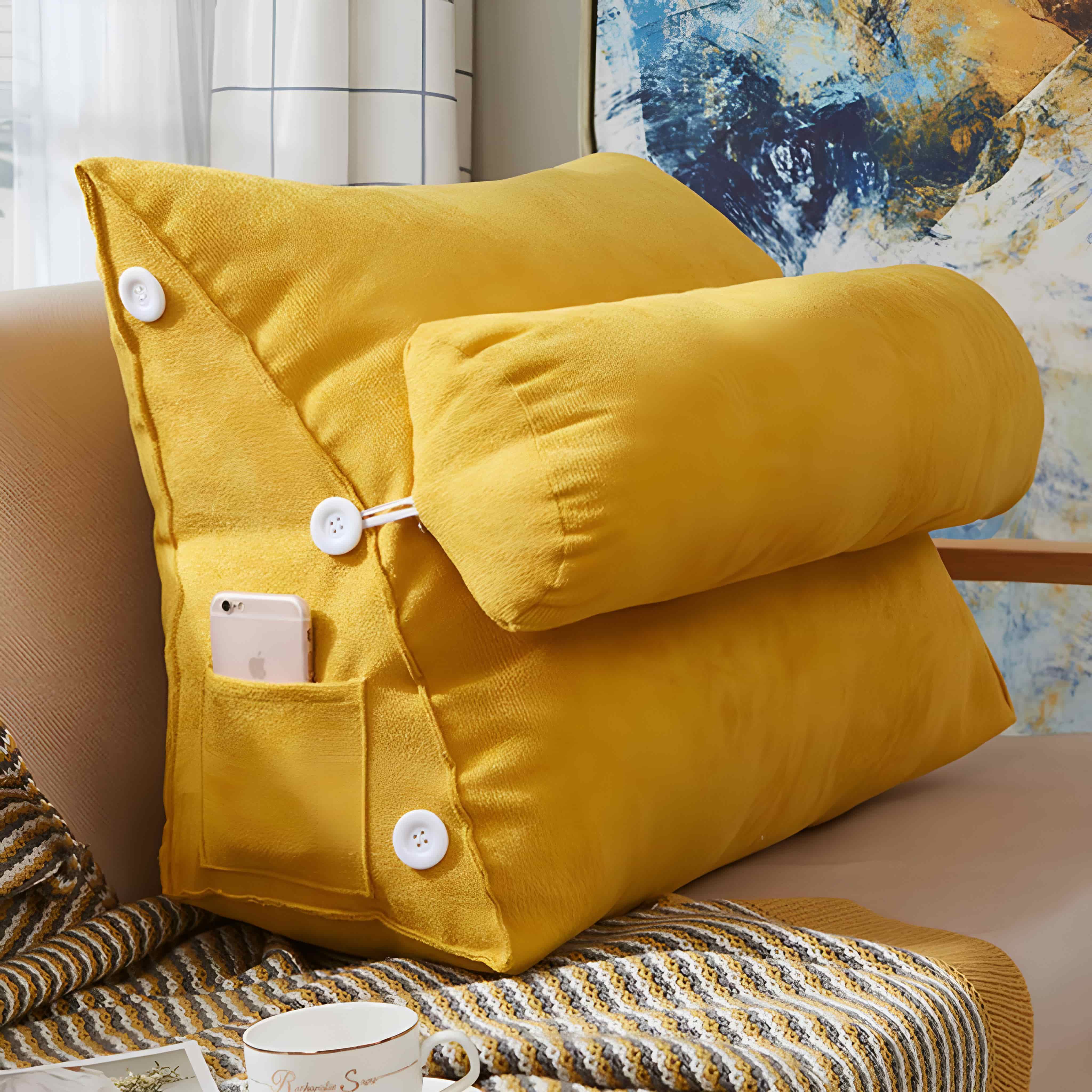 Velvet Triangle Backrest Pillow – Alkaram Store
